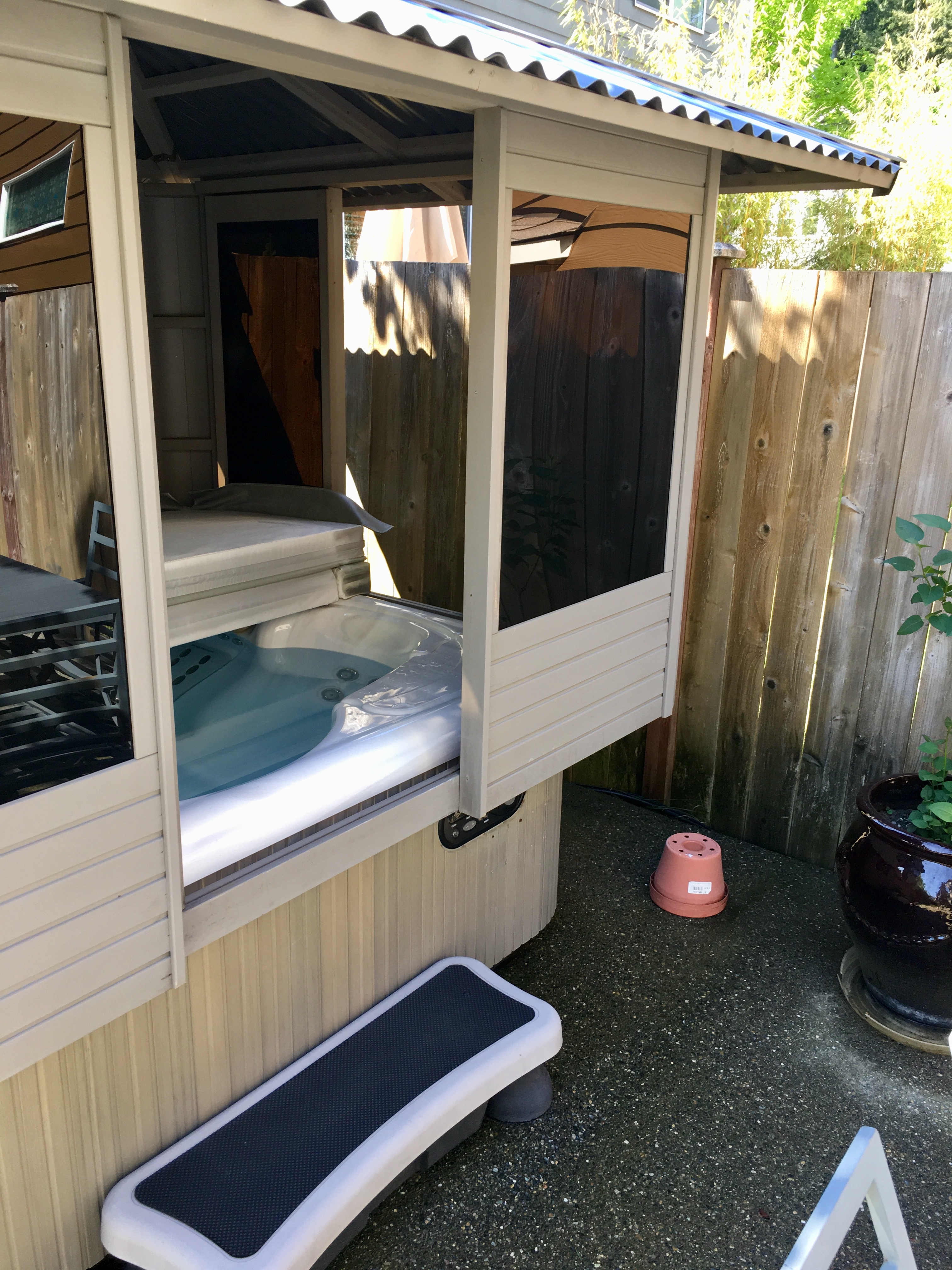 Hot Tubspa For Sale With Custom Gazebo And Thermal Spa Cover Hot Tub Insider